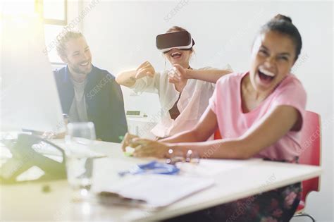 Computer Programmers Testing Virtual Reality Glasses Stock Image