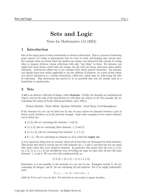 Sets And Logic Notes Pdf