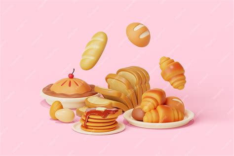 베이커리 요소 정물화 배경 무료 Psd 파일