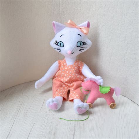 Kitty Doll Pdf Felt Kitty Doll Tutorialfelt Cat Doll Diypdf Pattern