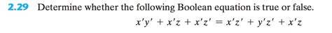 Solved 229 Determine Whether The Following Boolean Equation