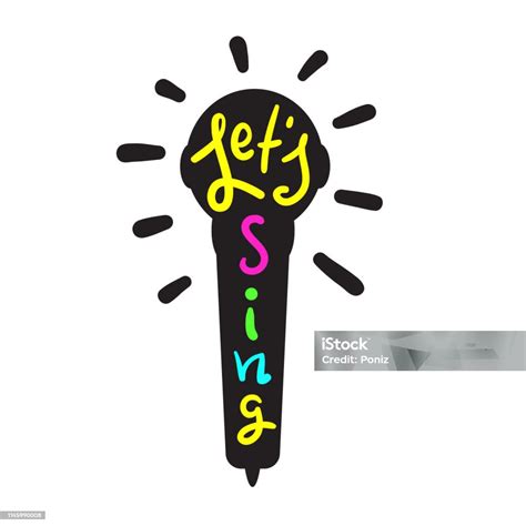 간단한 영감과 동기 부여 견적노래 하자 손으로 그린 아름 다운 레터링 영감을 주는 포스터 티셔츠 가방 컵 카드 노래방 전단지 스티커 및 배지를 위한 인쇄 귀 엽 고 재미