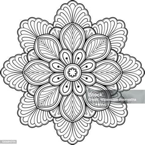 만달라 색칠 공부 예술 벽지 디자인 타일 패턴 셔츠 인사말 카드 스티커 레이스 패턴 및 문신 인테리어 디자인 장식 벡터 민족 동양 원 장식 배경 0명에 대한 스톡 벡터 아트