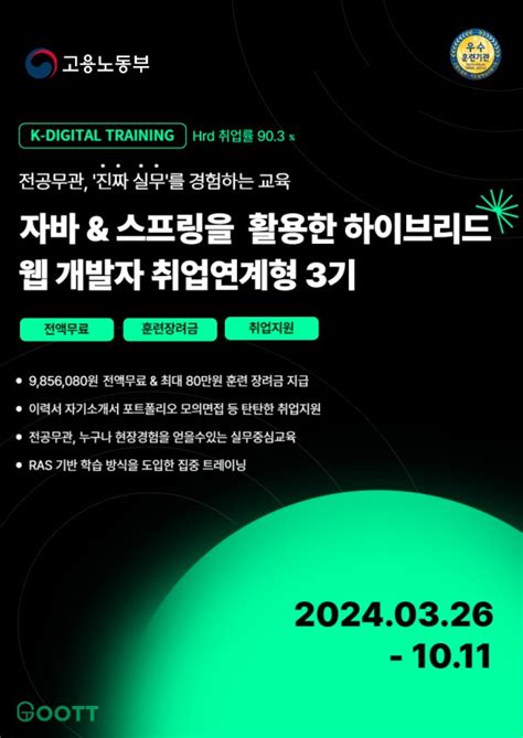 기업참여 자바 And 스프링 활용 하이브리드 웹 개발자 양성 취업연계형 3기무료 개발교육기관 데브코리아