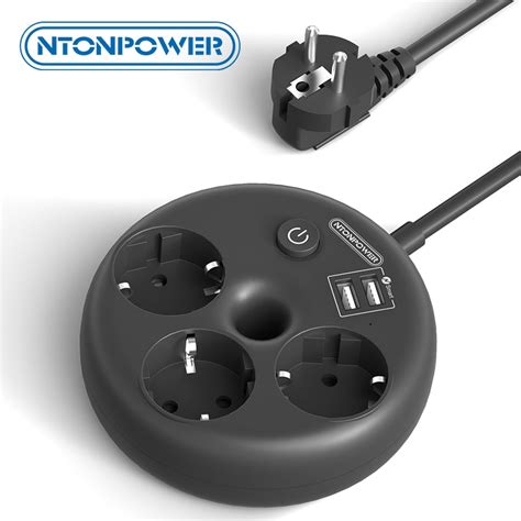 Ntonpower 전원 스트립 Eu 플러그 3ac 콘센트 Usb 포트가 있는 전기 다중 소켓 가정용 접지 콘센트 용 벽걸이 가능 Aliexpress
