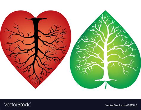 Abstract Tree Trunk With The Symbol Of The Heart Vector Image