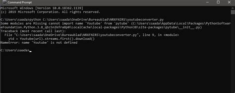 Error Importing Name Youtube From Pytube · Issue 810 · Pytubepytube · Github