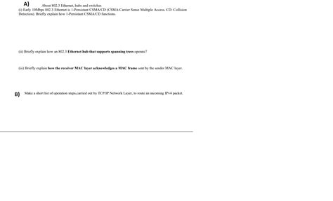 Solved About Ethernet Hubs And Switches Early Chegg Com