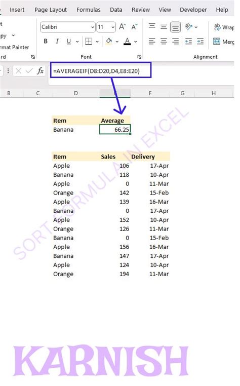 Karnish On Linkedin Exceltips Productivityhacks Averageif