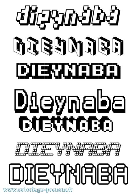 Coloriage Du Prénom Dieynaba à Imprimer Ou Télécharger Facilement