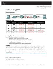 CCNA Exploration Subnetting And Addressing Lab Course Hero
