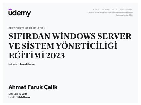 Ahmet Faruk Çelik On Linkedin Udemy Course Completion Certificate