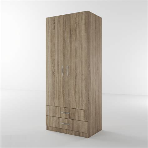 Гардероб двукрилен Сити с чекмеджета 1008 сонома Мебели на изпл