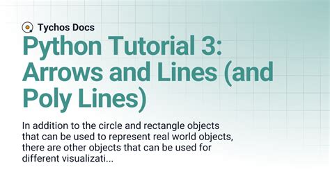 Python Tutorial 3 Arrows And Lines And Poly Lines Tychos Docs