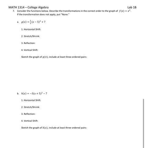 Solved Math 1314 ﻿college Algebralab 1b7 ﻿consider The