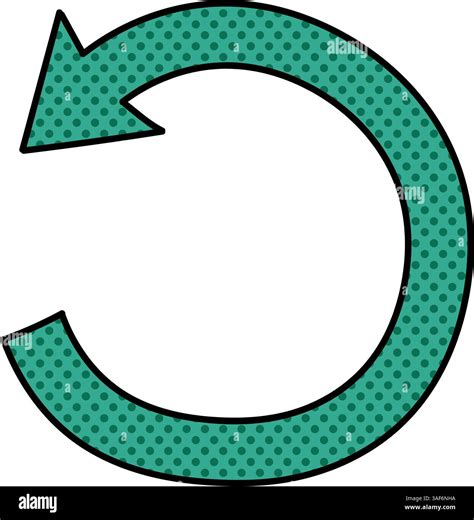 Counterclockwise Rotating Arrow Halftone Hand Drawn Color Vector Illustration Stock Vector Image