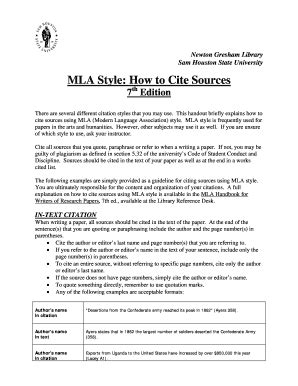Fillable Online MLA Style How To Cite Sources Fax Email Print PdfFiller