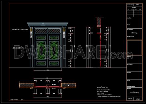 401 Detailed Autocad Drawings Of Door For Download