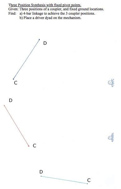 Solved Three Position Synthesis With Fixed Pivot