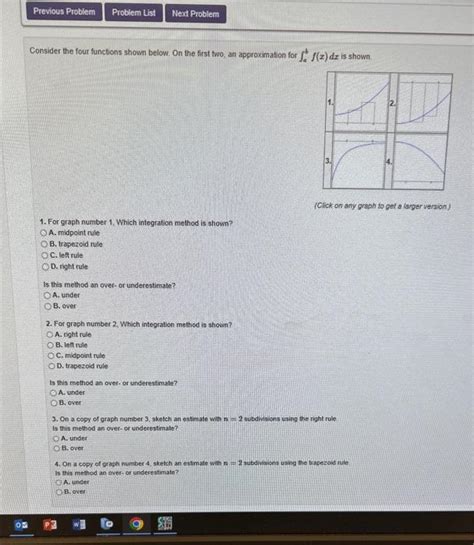 Solved Consider The Four Functions Shown Below On The First