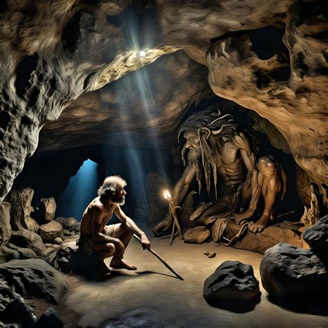 Respect The Elder Prehistoric Caveman Ai Generated Artwork