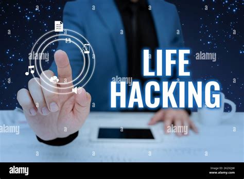 Inspiration Showing Sign Life Hacking Word Written On Simple And Clever Techniques In