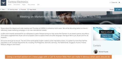 How To Use SharePoint Online Call To Action Web Part