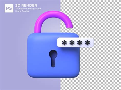Premium Psd 3d Lock And Password Field Password Protected Secure