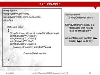 Collections In Csharp Pptx Programming Languages Computing