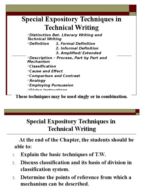 5special Expository Techniques In Technical Writing Definition