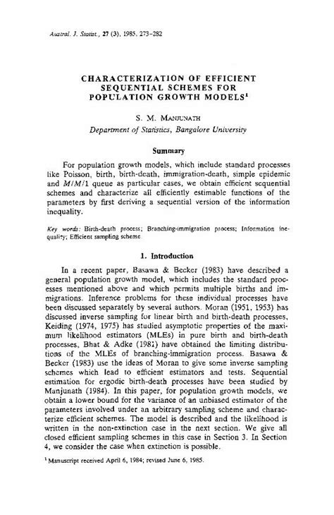 pdf characterization of efficient sequential schemes for population