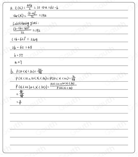 Solved 1 The Random Variable X Has A Continuous Uniform Distribution