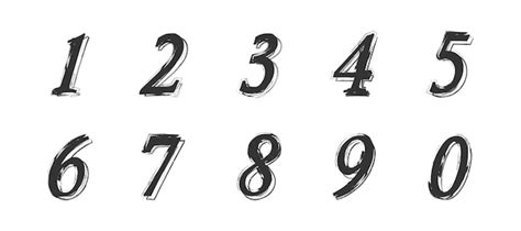 Premium Vector Hand Drawn Numbers Set Vector Illustration Premium Vector Hand Drawn Numbers Set Vector Illustration