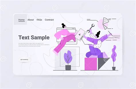 Developers Couple Creating Website Ui Interface Web Application Development Program Software