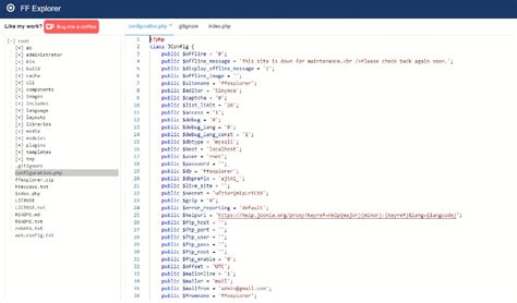 File Manager And Database Editor Using Vue For Joomla