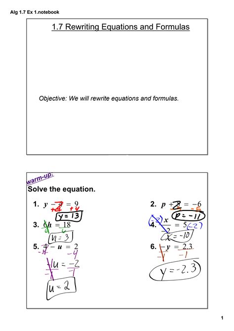 Solving Equations And Formulas Worksheet For 9th Grade Lesson Planet Worksheets Library