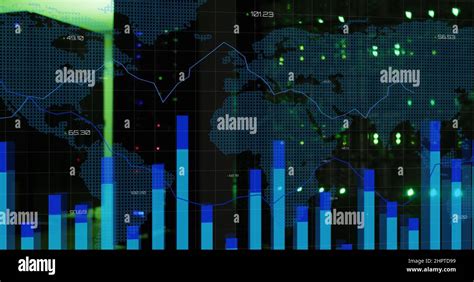 Image Of World Map And Data Processing Over Computer Servers Stock Photo Alamy