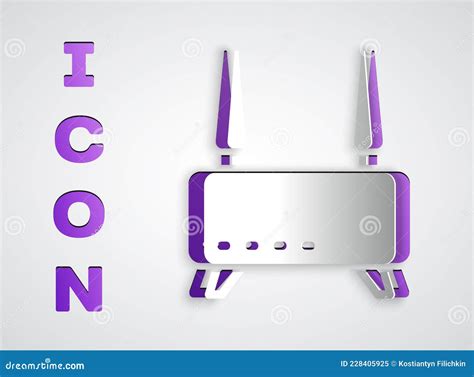 Paper Cut Router And Wi Fi Signal Icon Isolated On Green And Pink Background Wireless Ethernet
