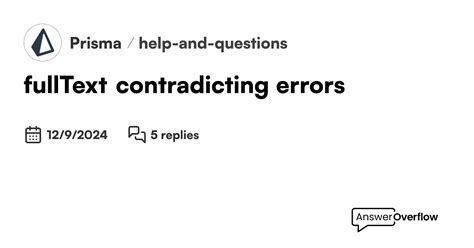 fulltext contradicting errors prisma