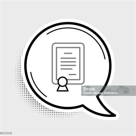 회색 배경에서 격리된 라인 인증서 템플릿 아이콘입니다 성취 수상 학위 보조금 졸업장 개념 다채로운 개요 개념 벡터 검은색에 대한