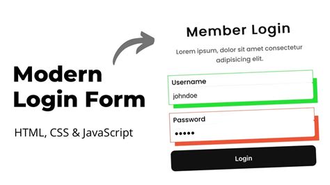 Design Modern Login Form With Validations Using Html Css And Javascript Youtube