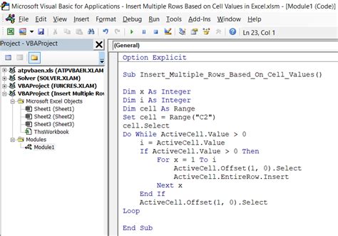 Insert Multiple Rows In Excel Based On Cell Value