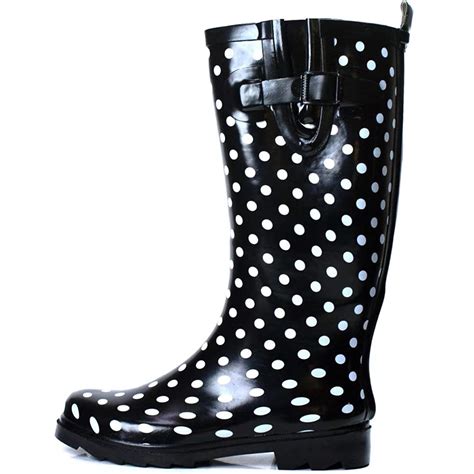 Tanleewa Anti Slip Rain Boots For Women Dot Pattern Rubber Rain Rubber Boots Shoe Size 5 Adult