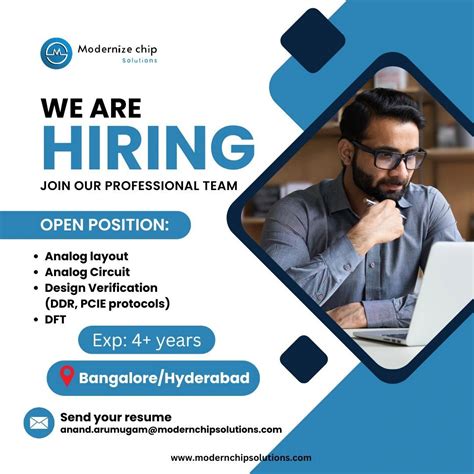 Modernize Chip Solutions Mcs On Linkedin Vlsi Bangalorejobs