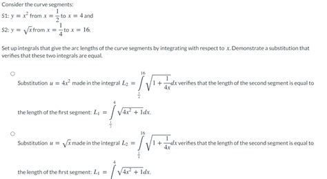 Solved Consider the curve segments S y x² from x Chegg