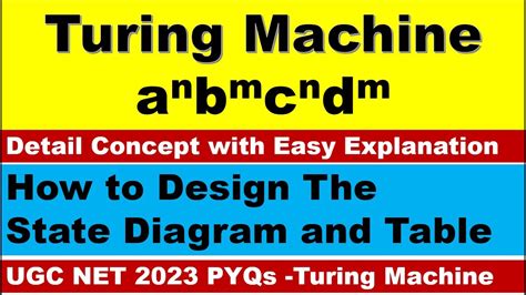 Turing Machine An Bm Cn Dm Turing Machine In Toc Ugc Net 2023 Pyqs Solution Of Turing