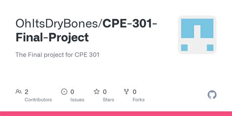 GitHub OhItsDryBones CPE Final Project The Final Project For CPE