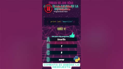 Python Quiz 4 Día 2 100 Días De Python Youtube