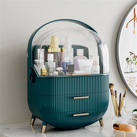 Whitegreen Makeup Storage Organizer Box With Drawers And Handle Sheonly