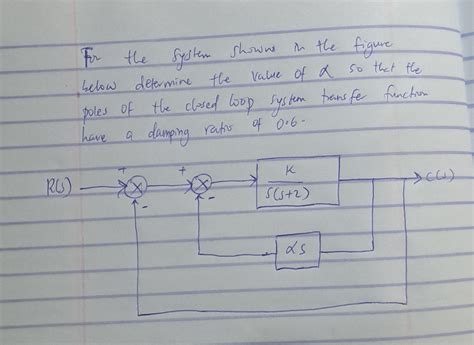 Solved For The System Showns In The Figure Below Determine